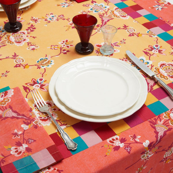 Lisa Corti Swiss Geranium Yellow tablecloth large square 220x220cm ...