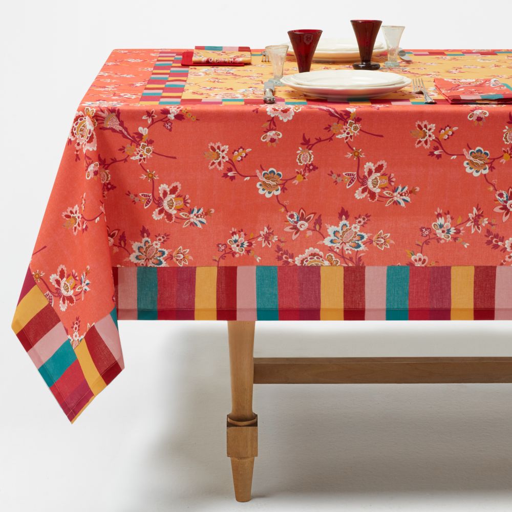 Lisa Corti Swiss Geranium Yellow tablecloth large square 220x220cm ...